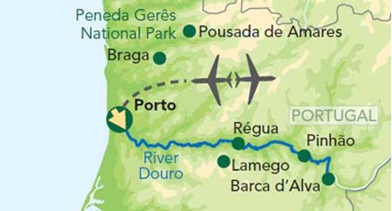 A-Douro-River-Cruise-On-The-Royal-Barge-Map - Travel-PA