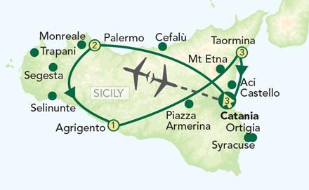Sicily tour map - Travel-PA